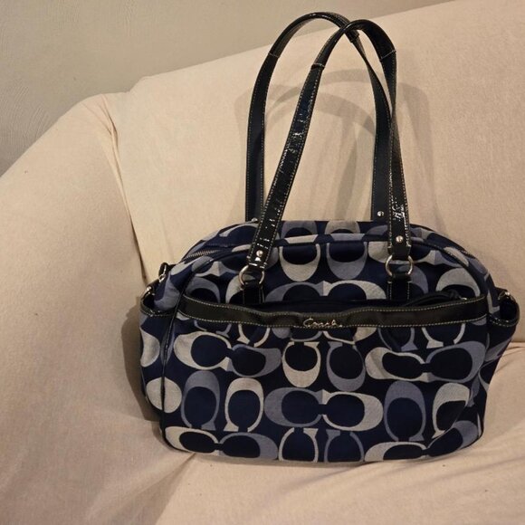 Coach | Bags | Coach Signature C Diaper Bag L176 F18376 Navy Blue ...